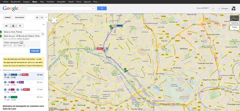 Google Transit intègre Paris aux itinéraires "transports en commun"